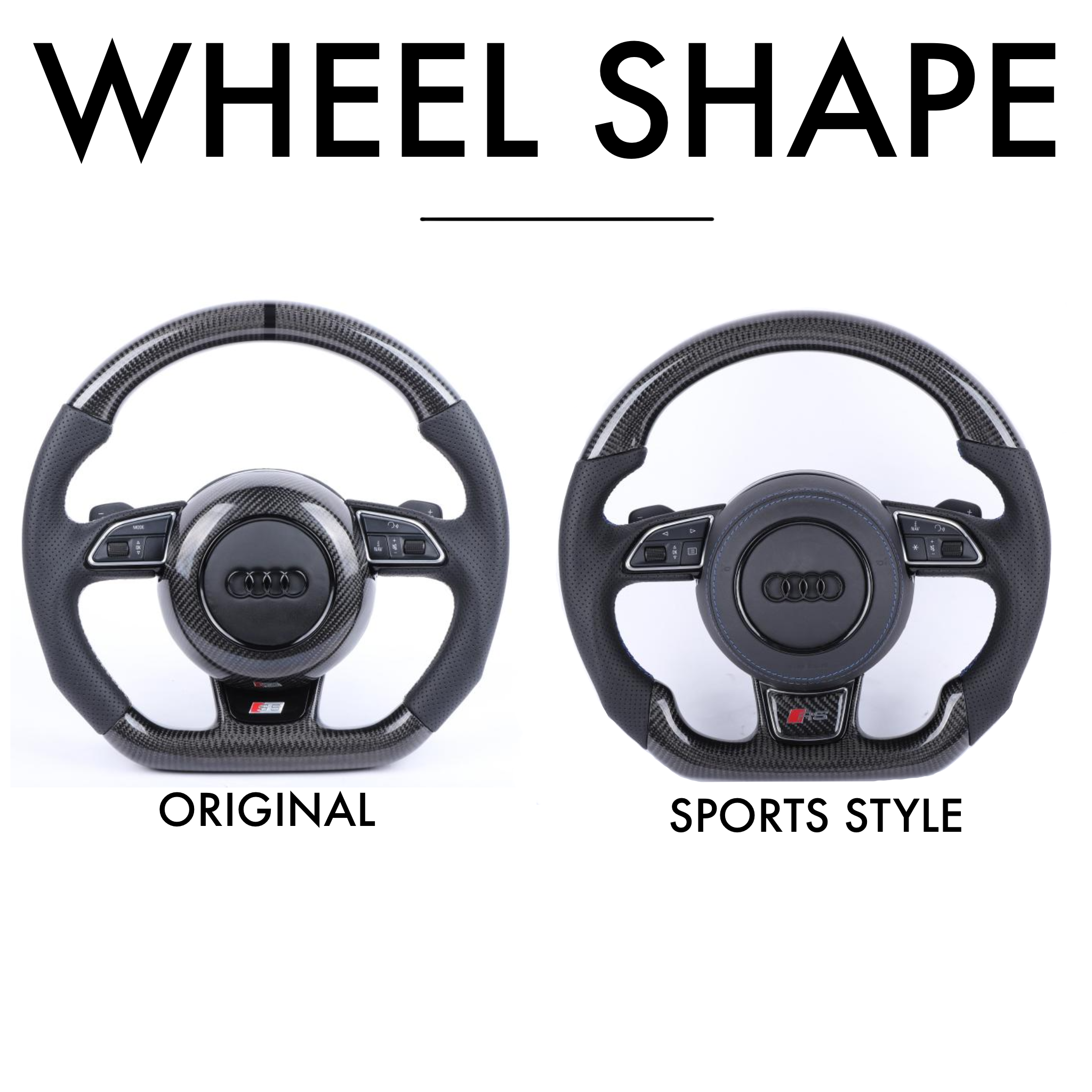 Audi A/S/RS Style (1st Gen) Customizable Steering Wheel (Fits 2013 ...